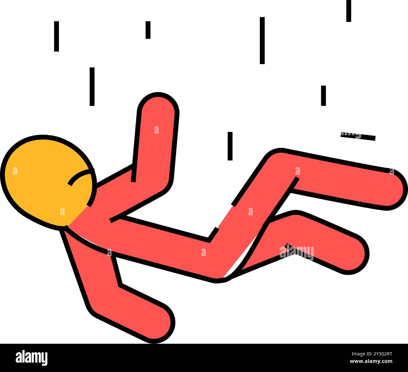 man falls accident icon color illustration Stock Vector Image & Art - Alamy