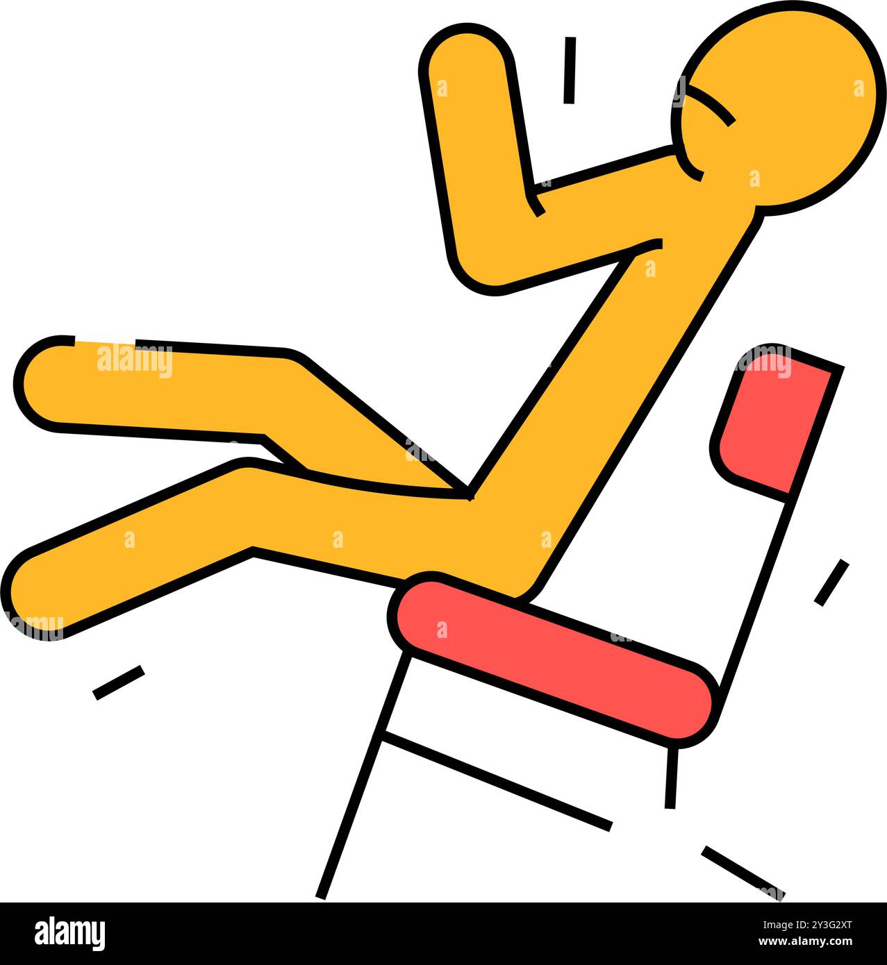 broken chair man accident icon color illustration Stock Vector Image ...