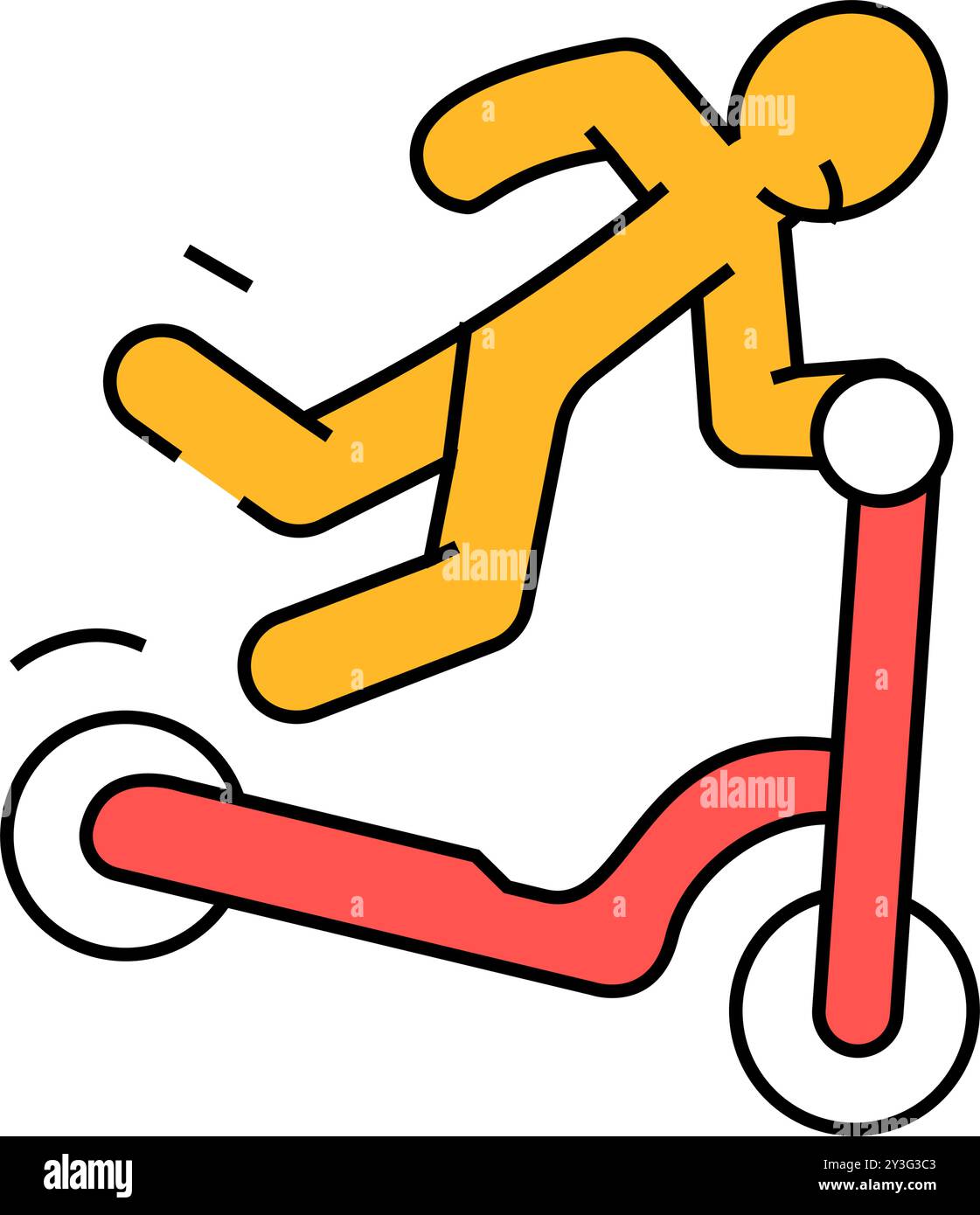 fall scooter accident icon color illustration Stock Vector Image & Art ...