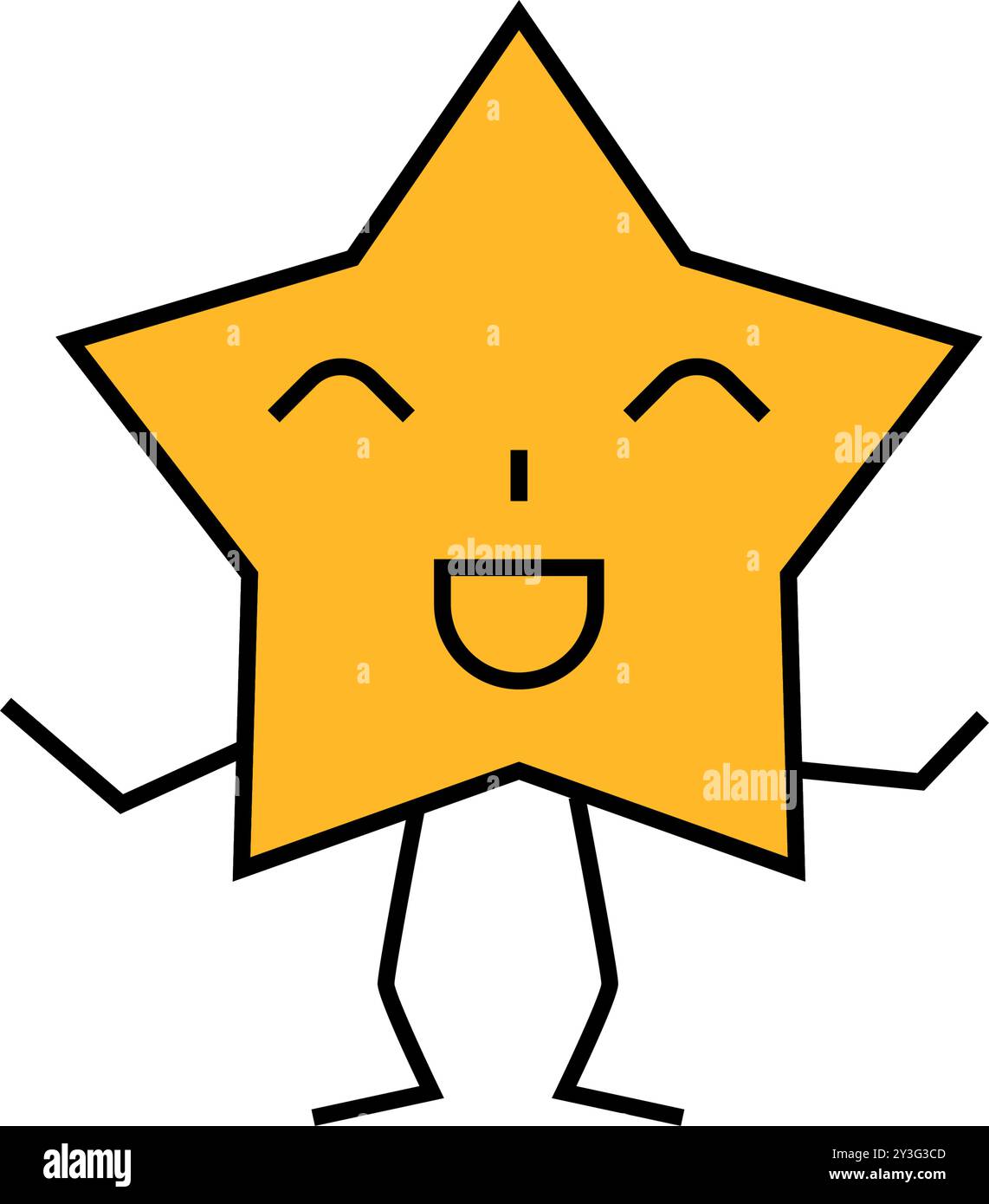 star geometric shape character icon color illustration Stock Vector ...