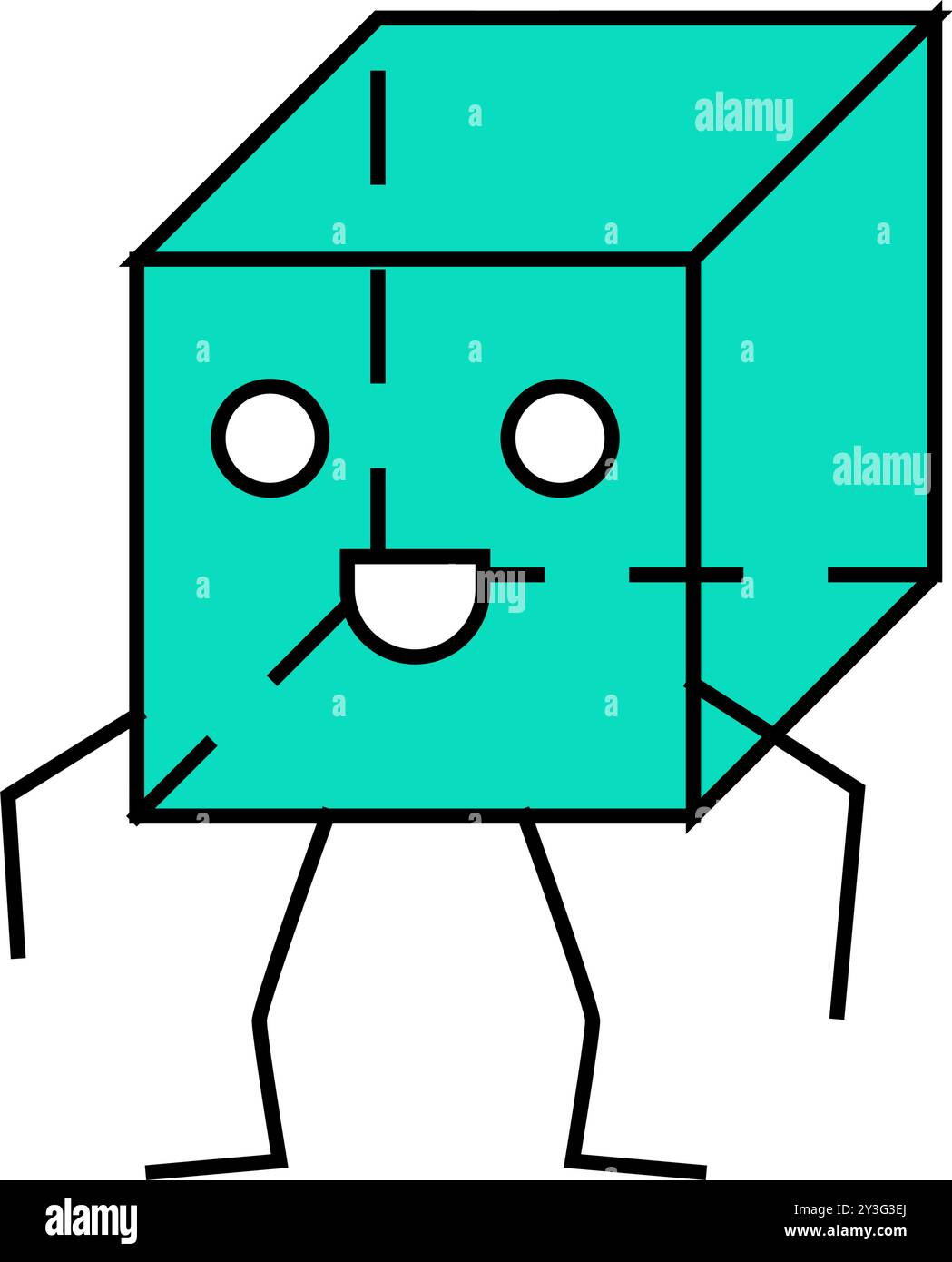 Cube geometric shape character Stock Vector Images - Alamy