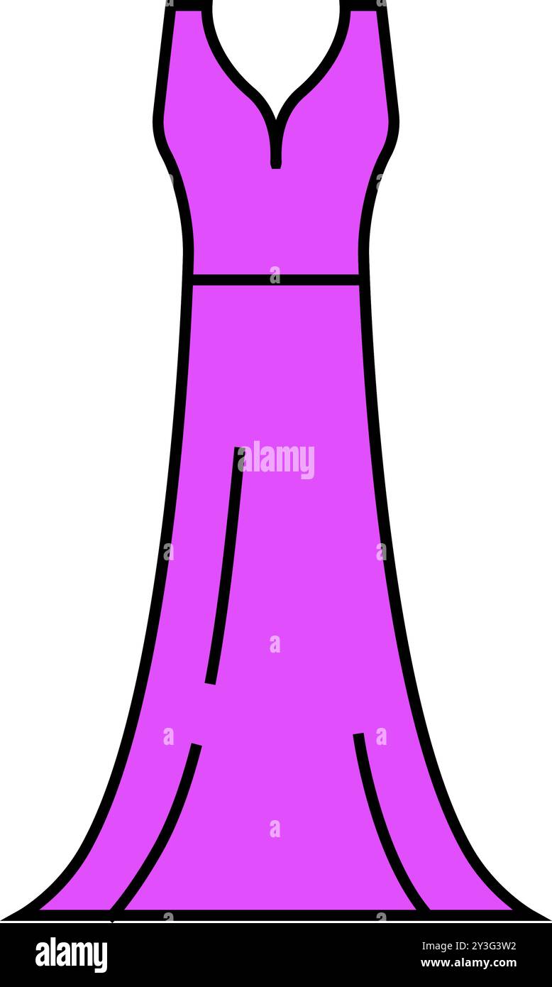 aline wedding dress icon color illustration Stock Vector Image & Art ...