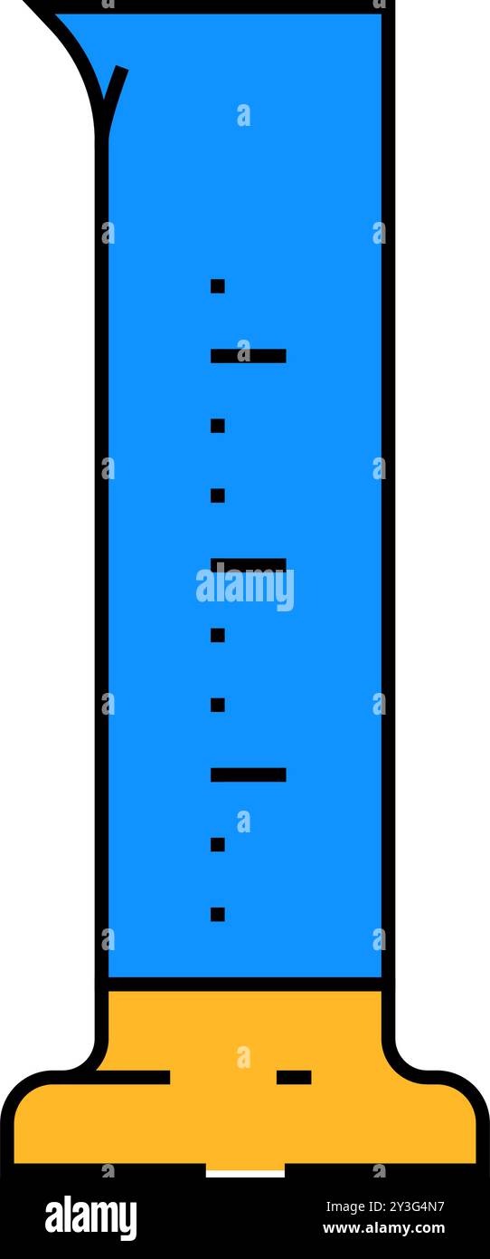 graduated cylinder chemical glassware lab icon color illustration Stock ...