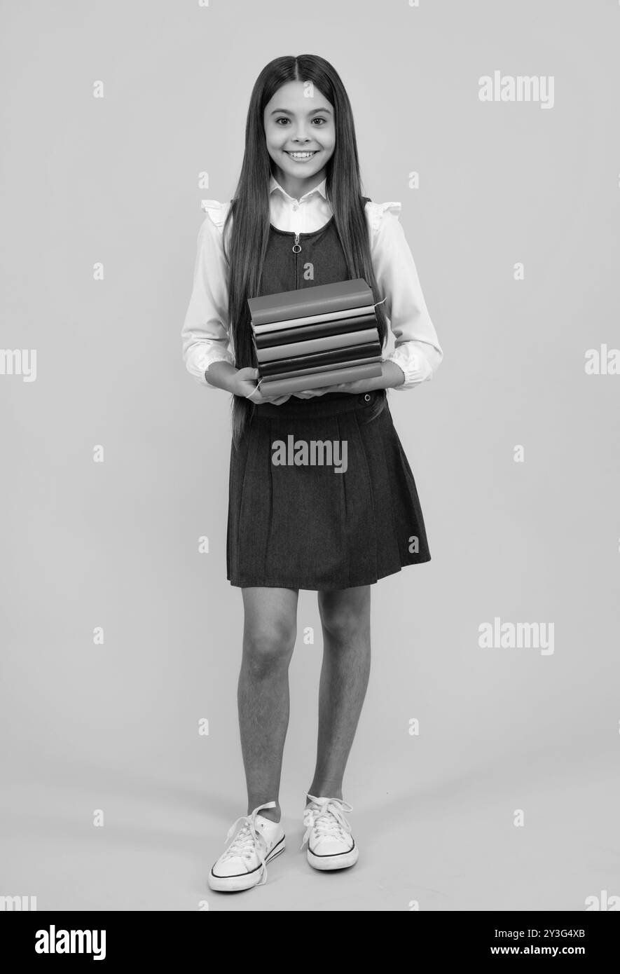 Back to school. Portrait of teenage school girl with books. Children ...