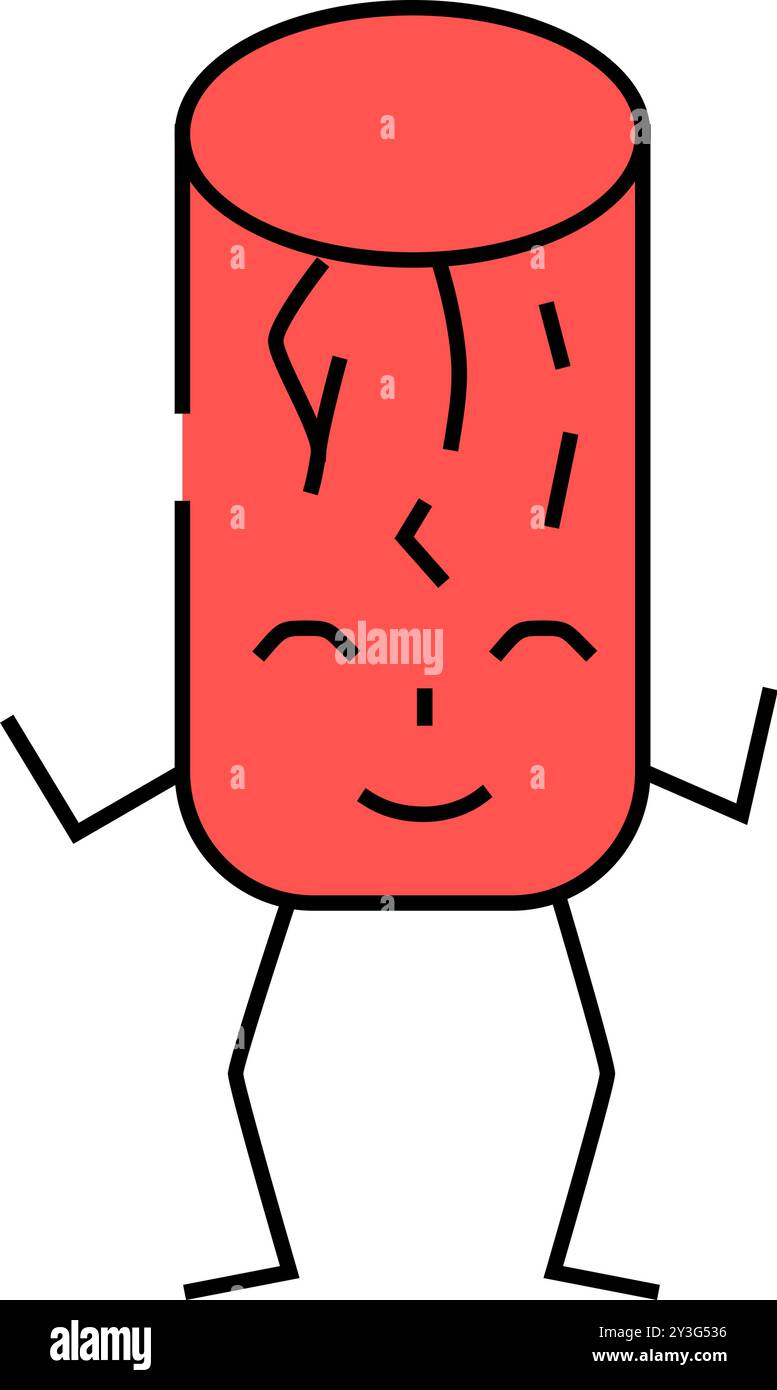 pepperoni meat character icon color illustration Stock Vector Image ...