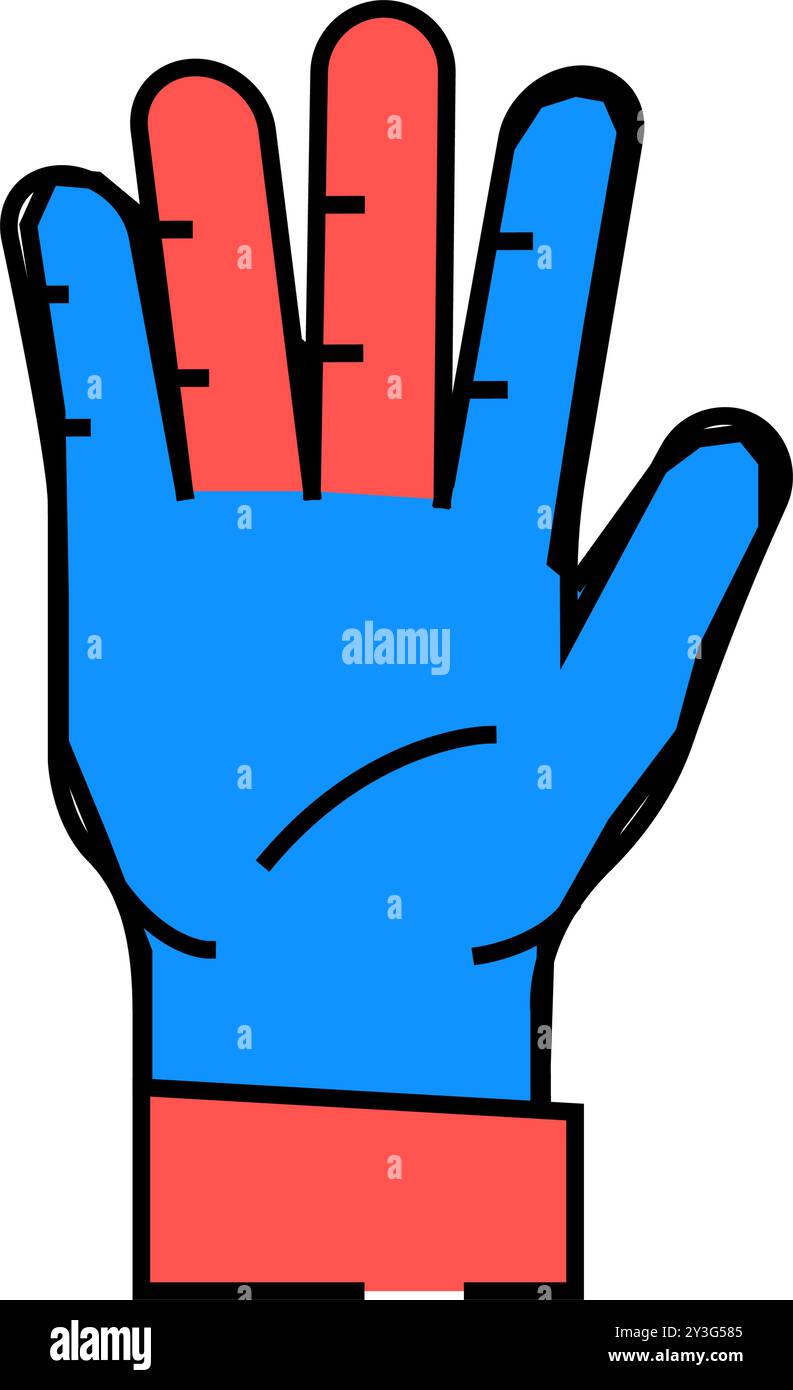 five number hand gesture icon color illustration Stock Vector Image ...