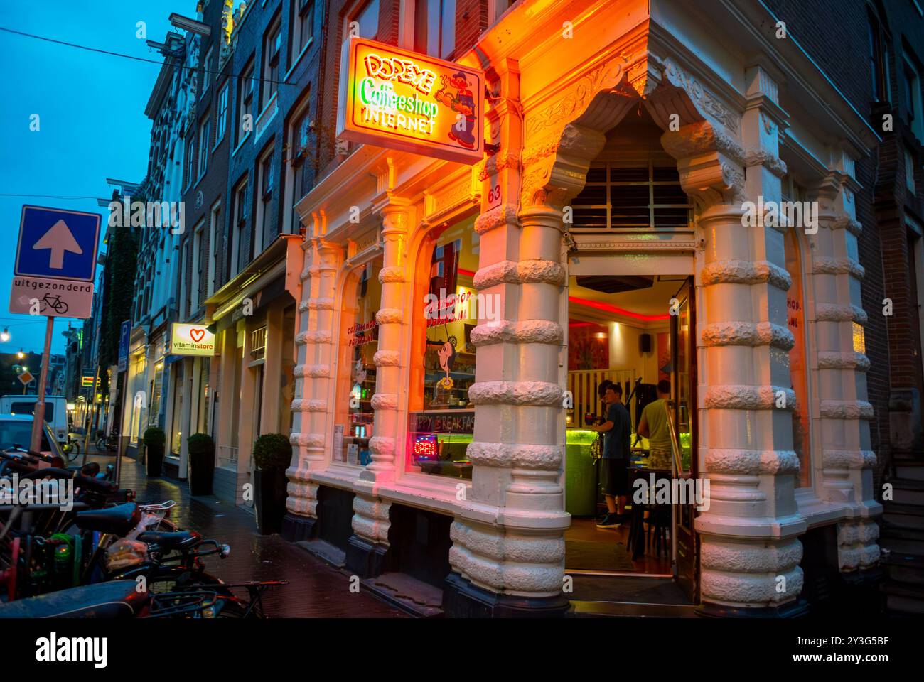 Amsterdam, Holland, Street Scene, Terrace, Hemp Cannabis Coffee Shop ...