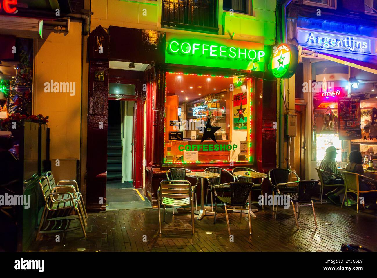 Amsterdam, Holland, Street Scene, Terrace, Hemp Cannabis Coffee Shop ...