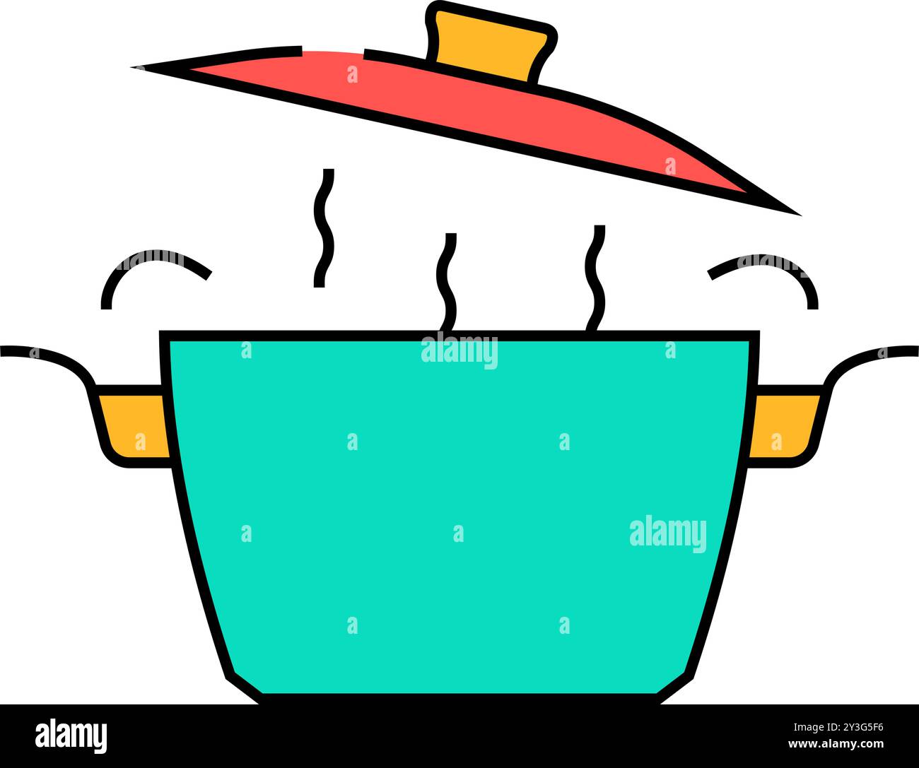 hot pot cooking icon color illustration Stock Vector Image & Art - Alamy