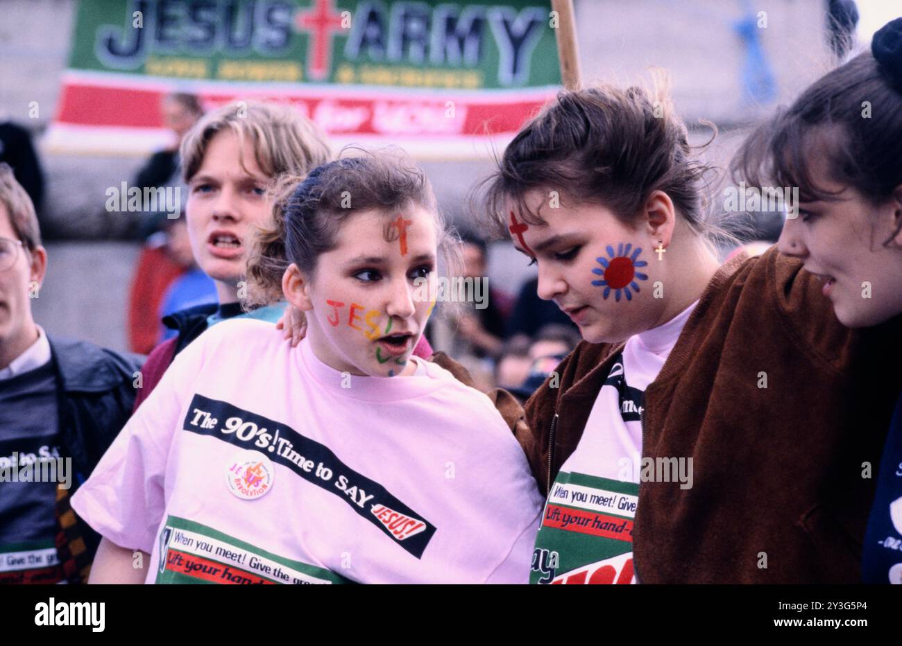 Jesus Army Rally, Trafalgar Square, London, UK. 15 May 1993 Stock Photo ...