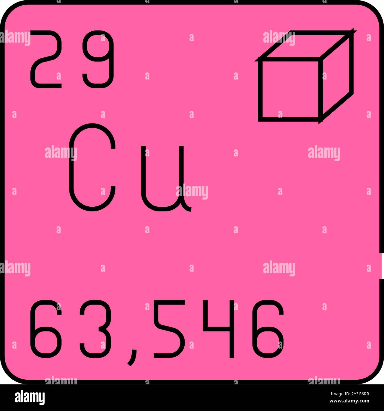 copper chemical element icon color illustration Stock Vector Image ...