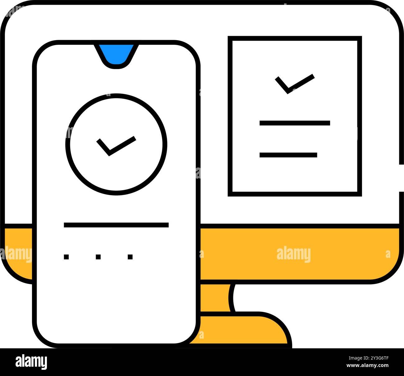 two step authentication icon color illustration Stock Vector Image ...