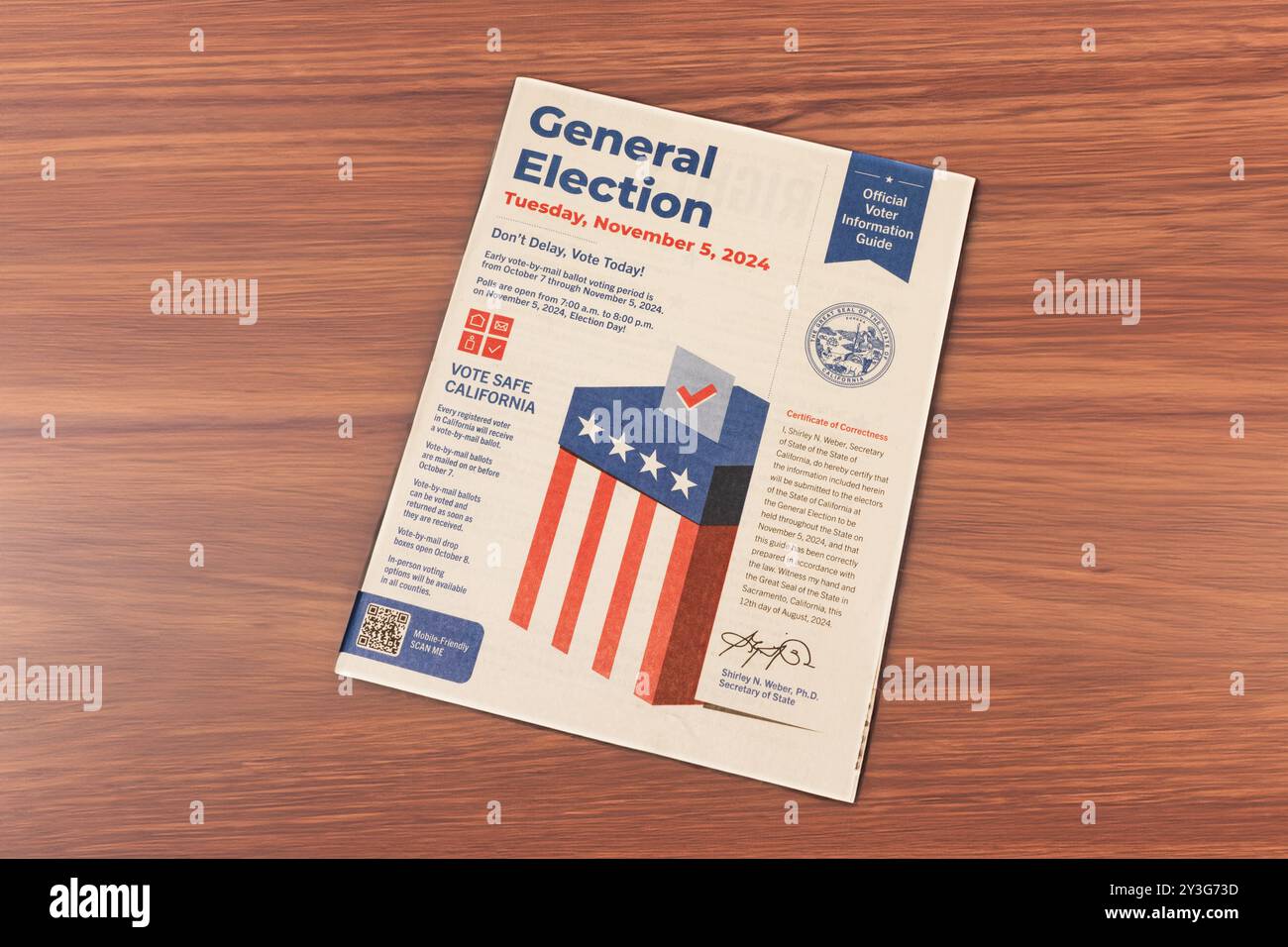 View of the 2024 California General Election official Voter Information ...