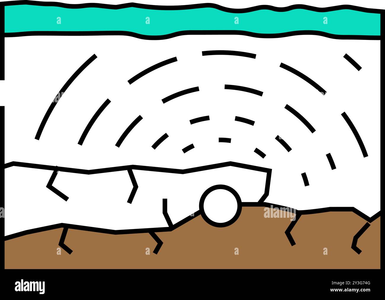 tectonic earthquake disaster icon color illustration Stock Vector Image ...