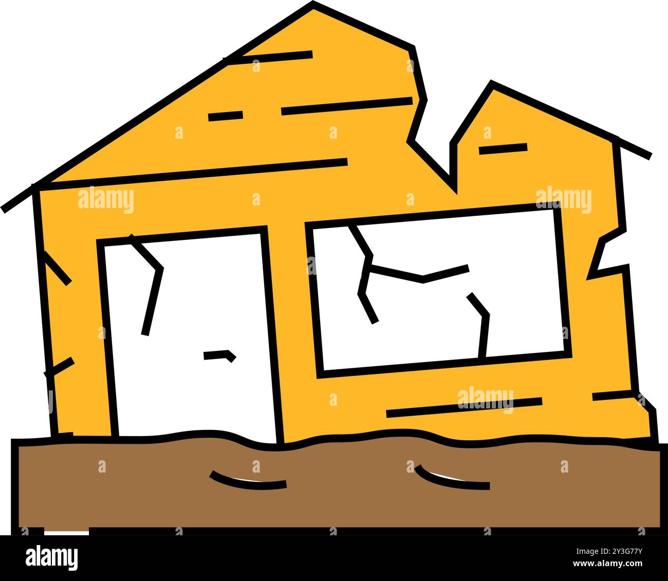 broken house disaster icon color illustration Stock Vector Image & Art ...