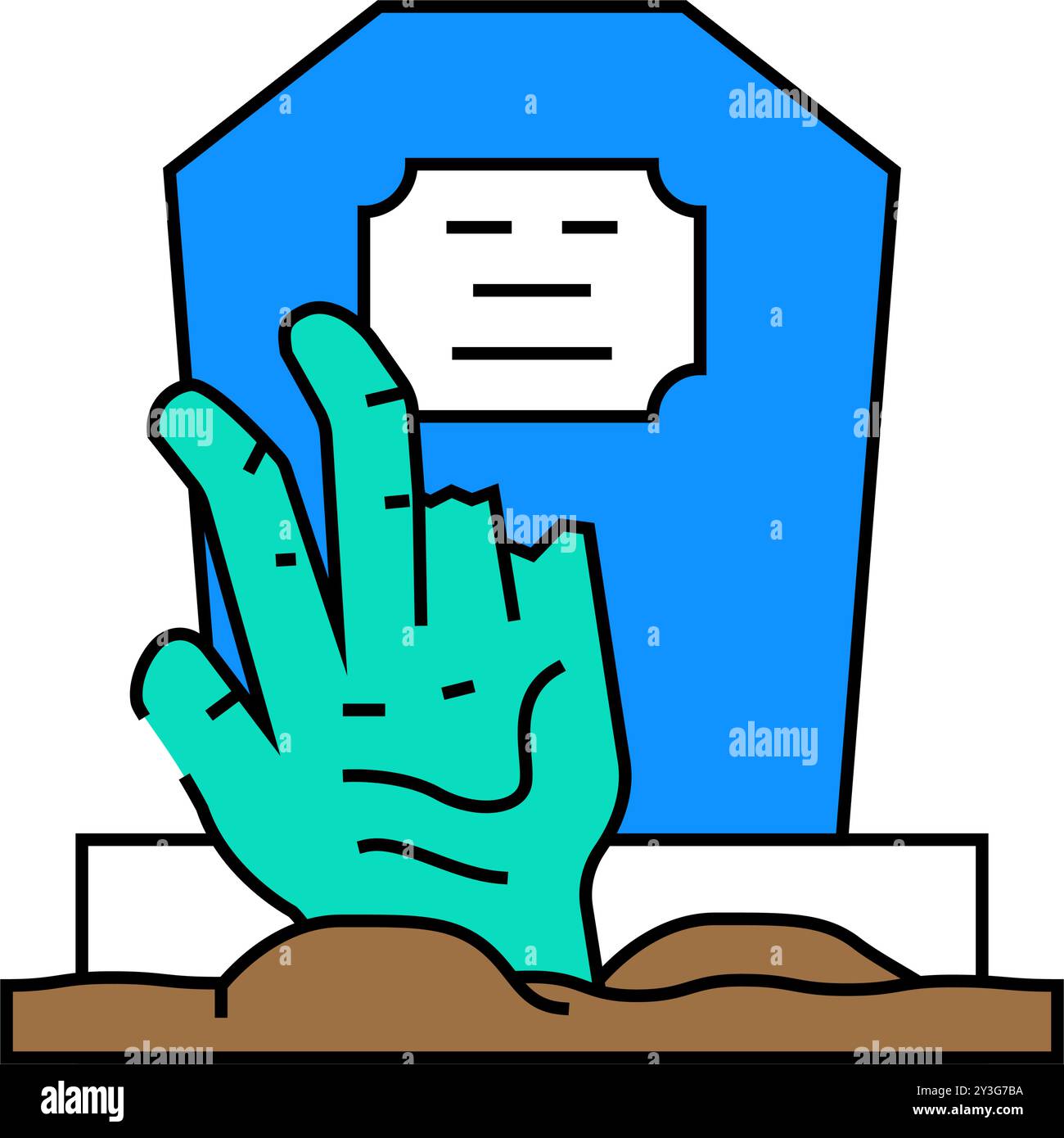 grave zombie dead icon color illustration Stock Vector Image & Art - Alamy