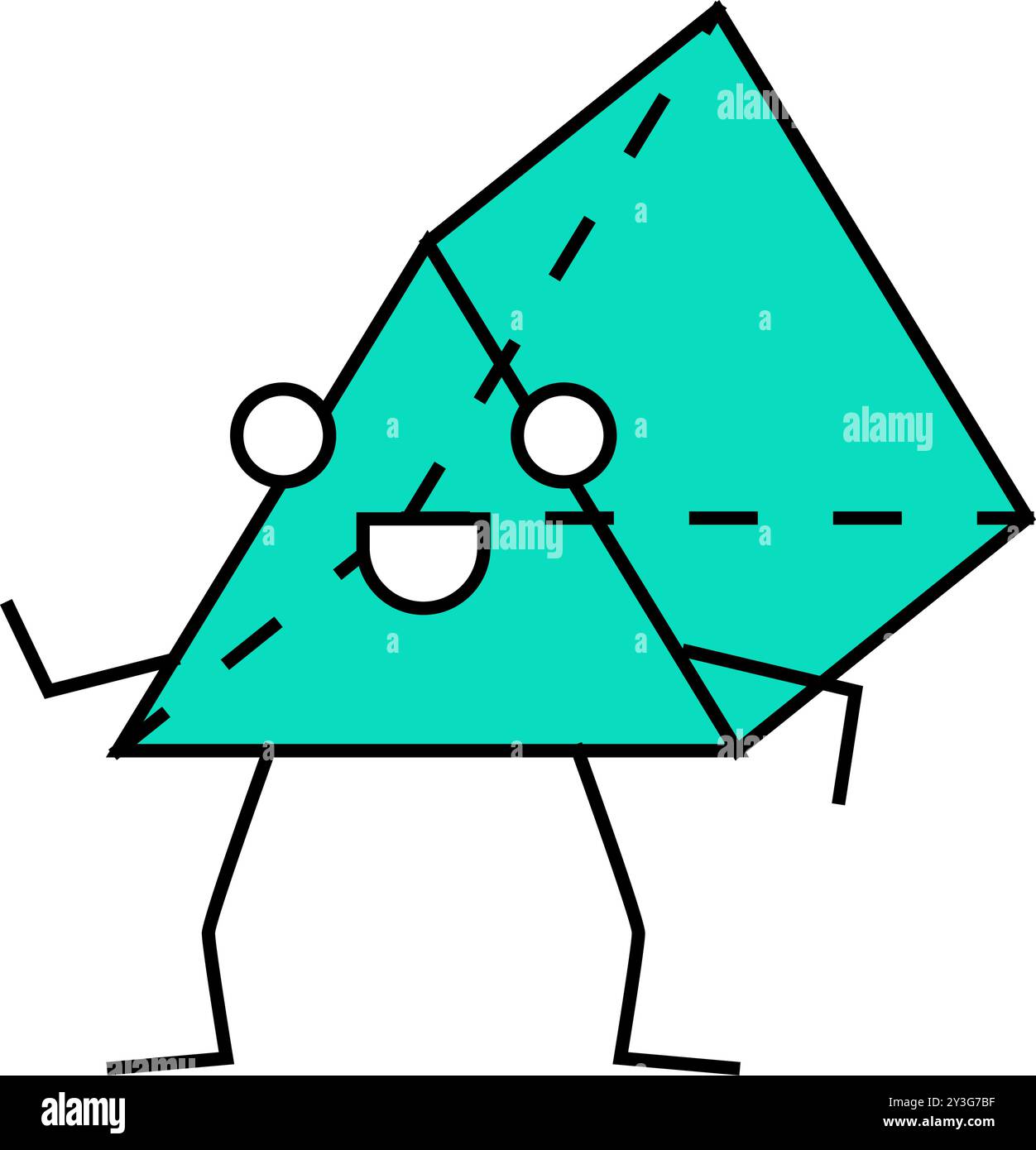 prism geometric shape character icon color illustration Stock Vector ...