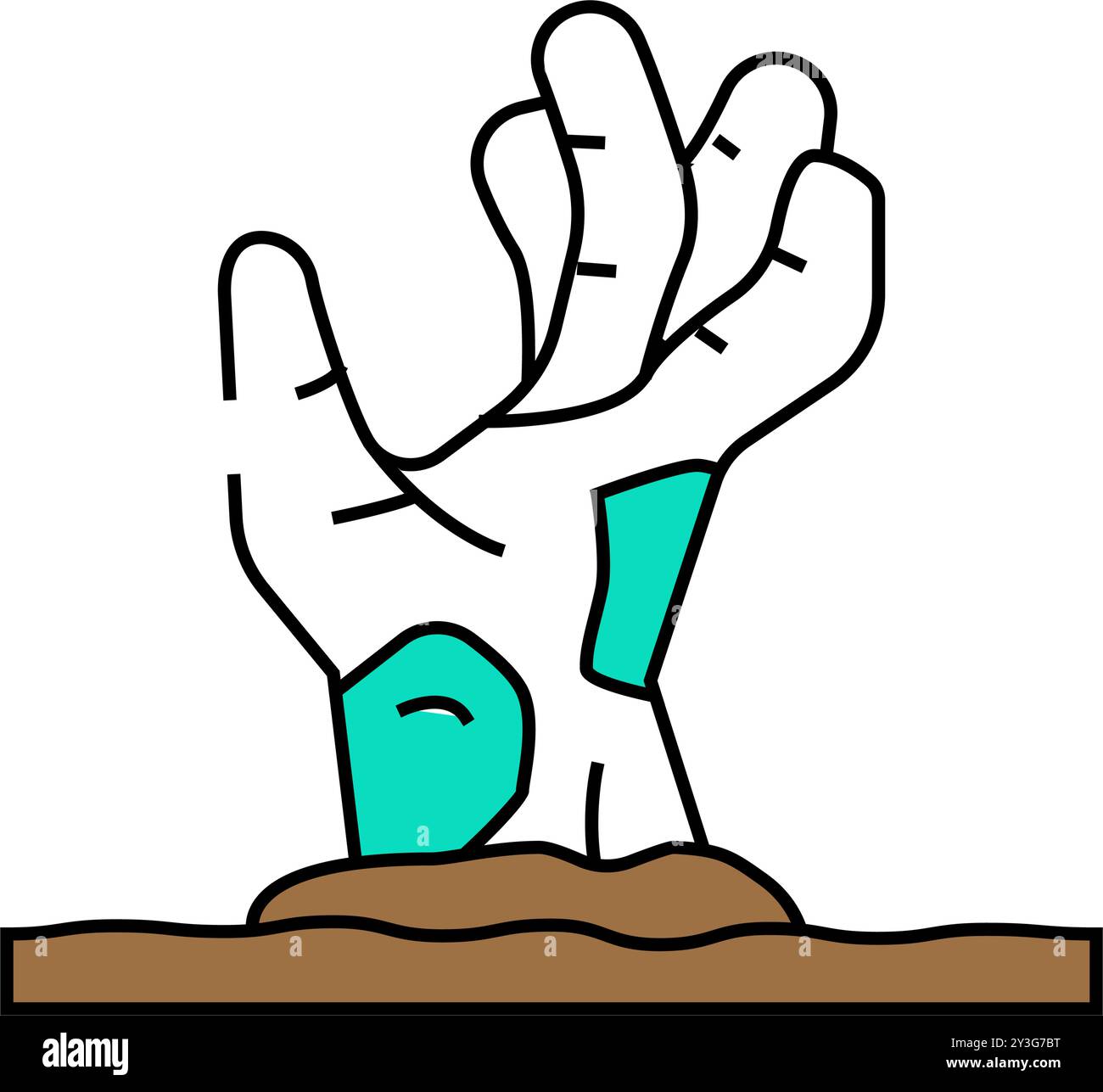 hand monster zombie icon color illustration Stock Vector Image & Art ...