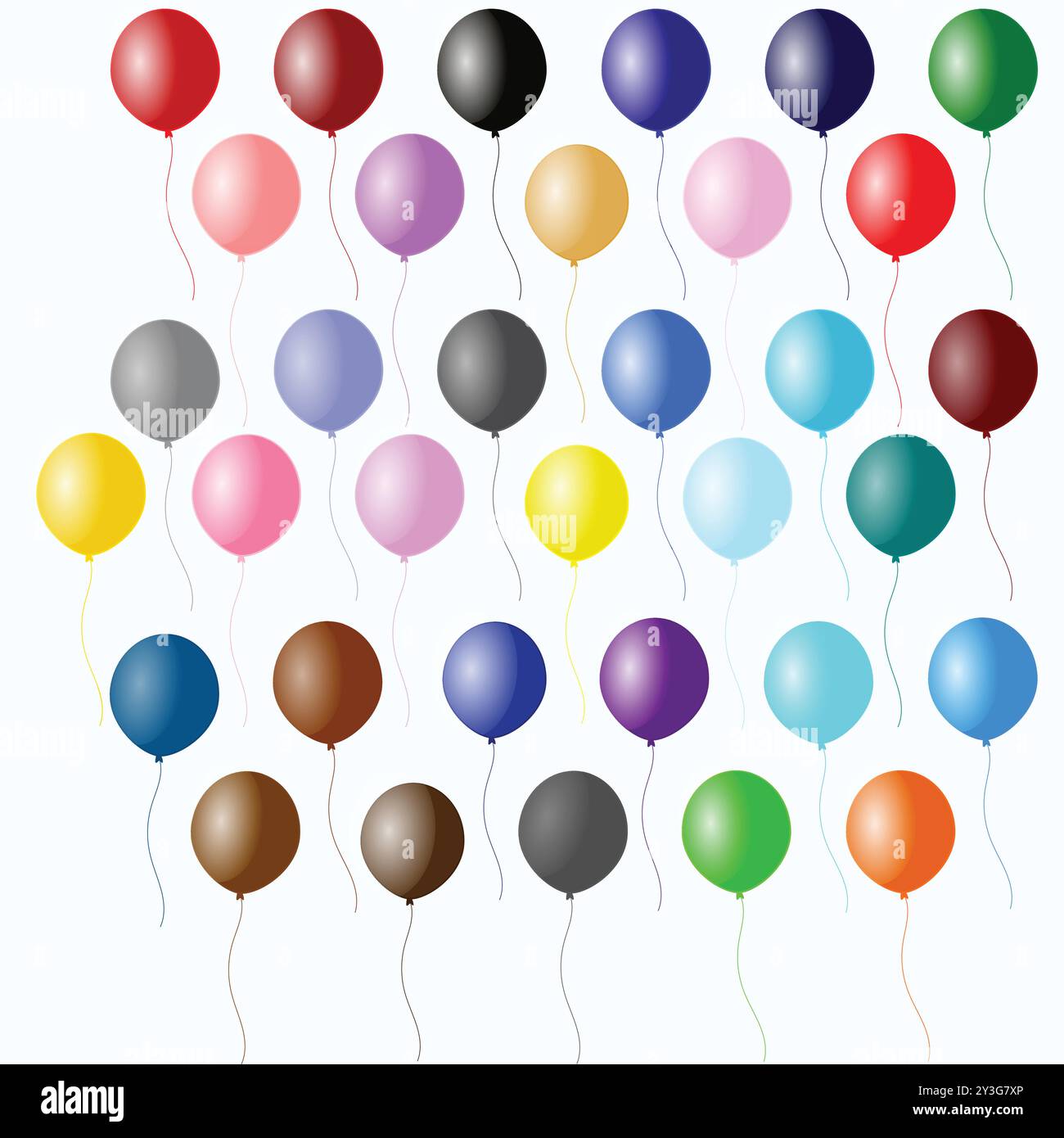 Beautiful colour balloons set with spot of light. Vector illustration ...