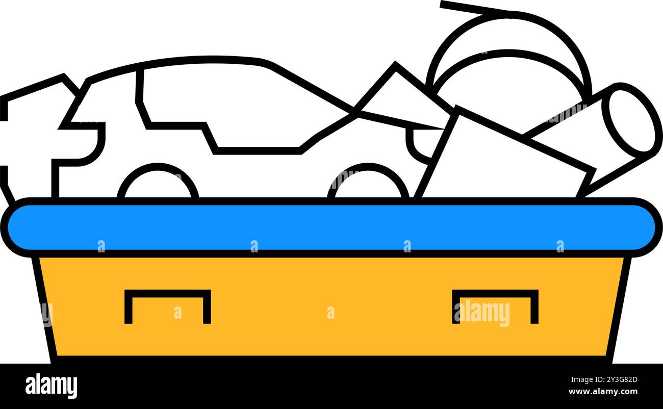 scrap steel steel production icon color illustration Stock Vector Image ...
