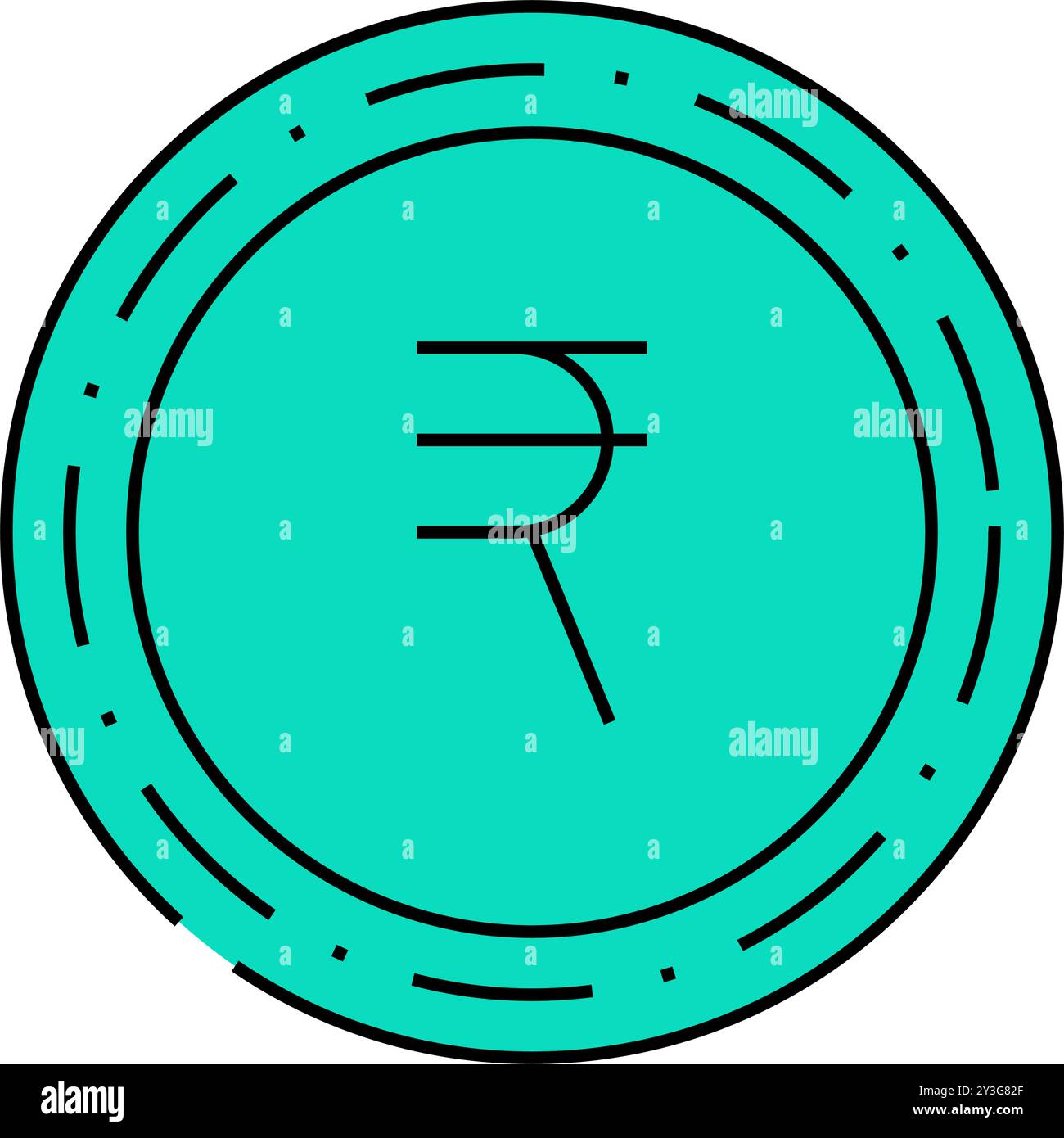 rupee coin icon color illustration Stock Vector Image & Art - Alamy