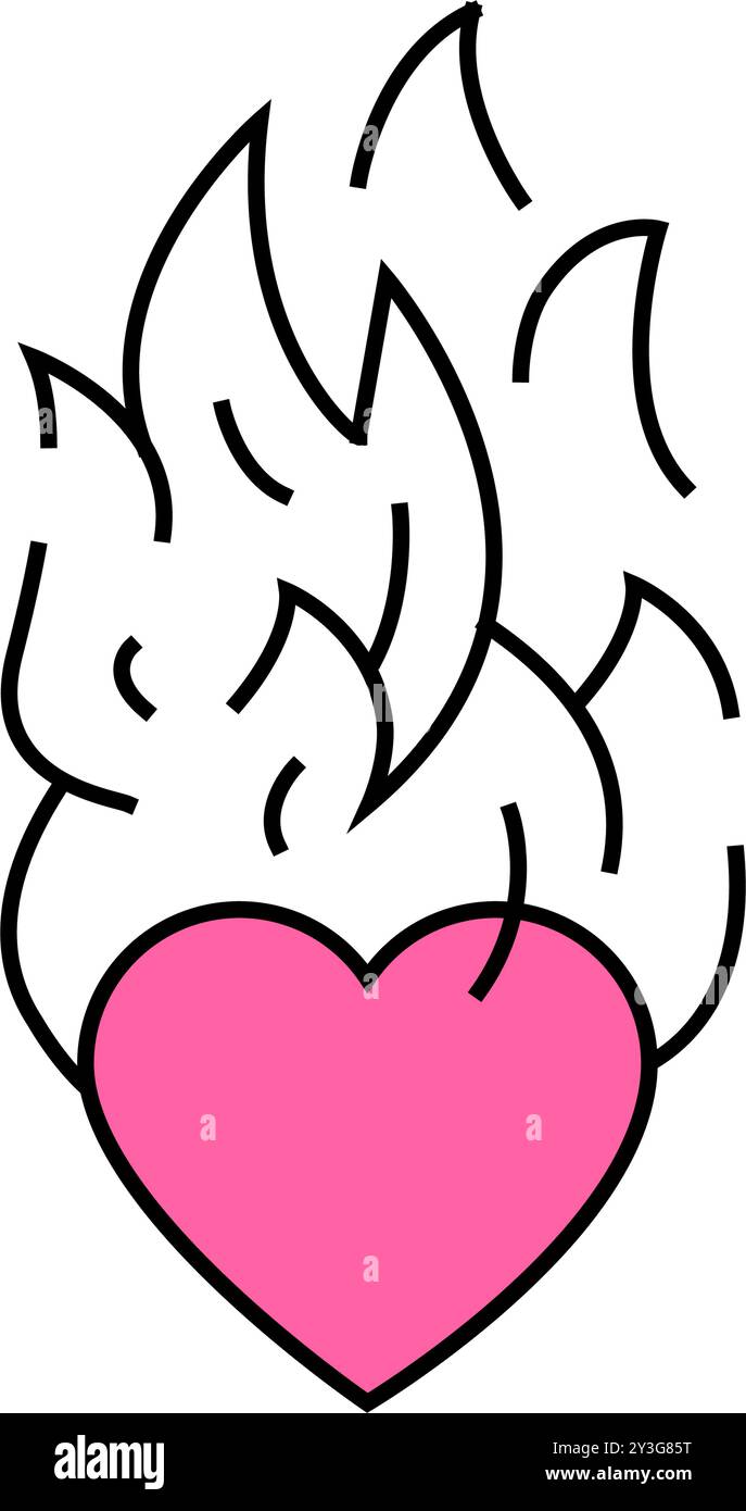 passion fire icon color illustration Stock Vector Image & Art - Alamy