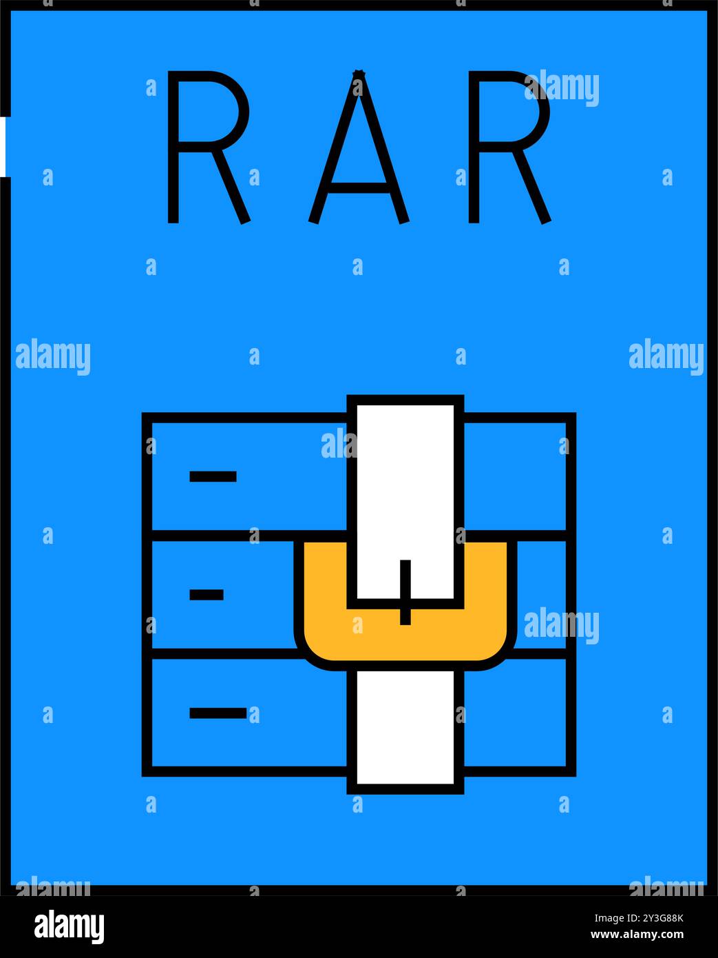 rar file format document icon color illustration Stock Vector Image ...