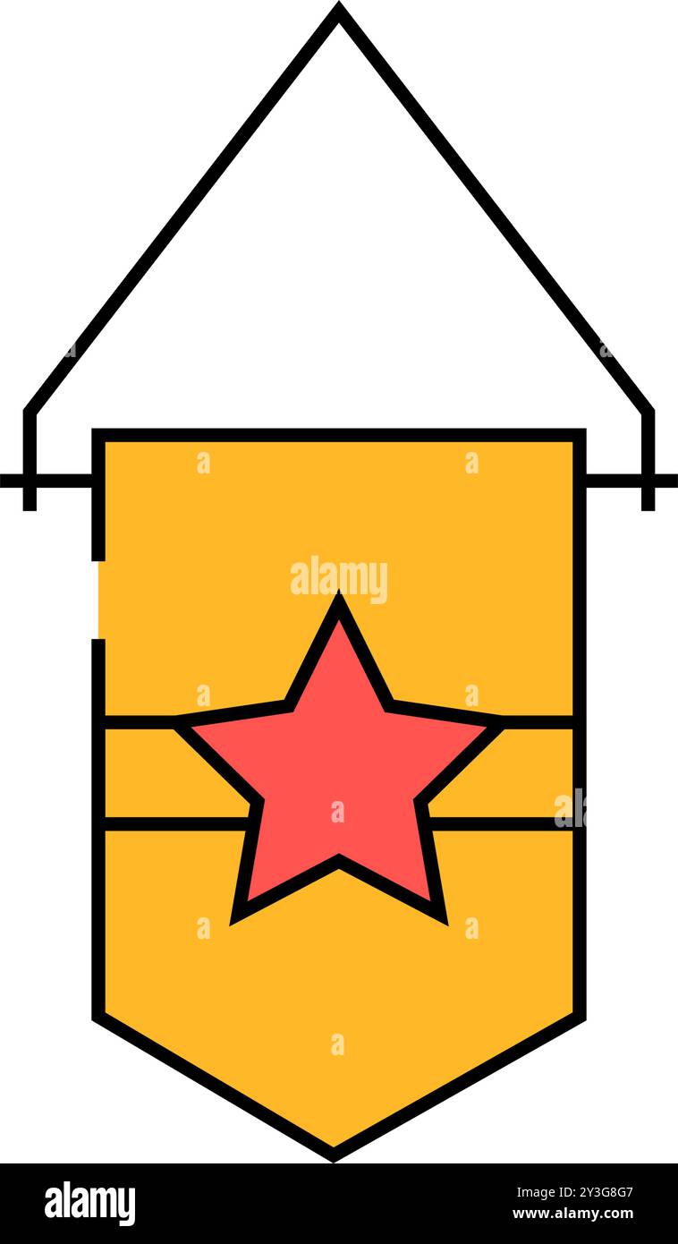 pennant flag web icon color illustration Stock Vector Image & Art - Alamy
