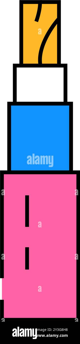 fire resistant cable wire icon color illustration Stock Vector Image ...