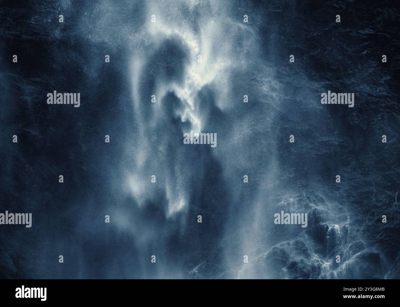 Part of a magnificent large waterfall as a dreamy, almost abstract high ...