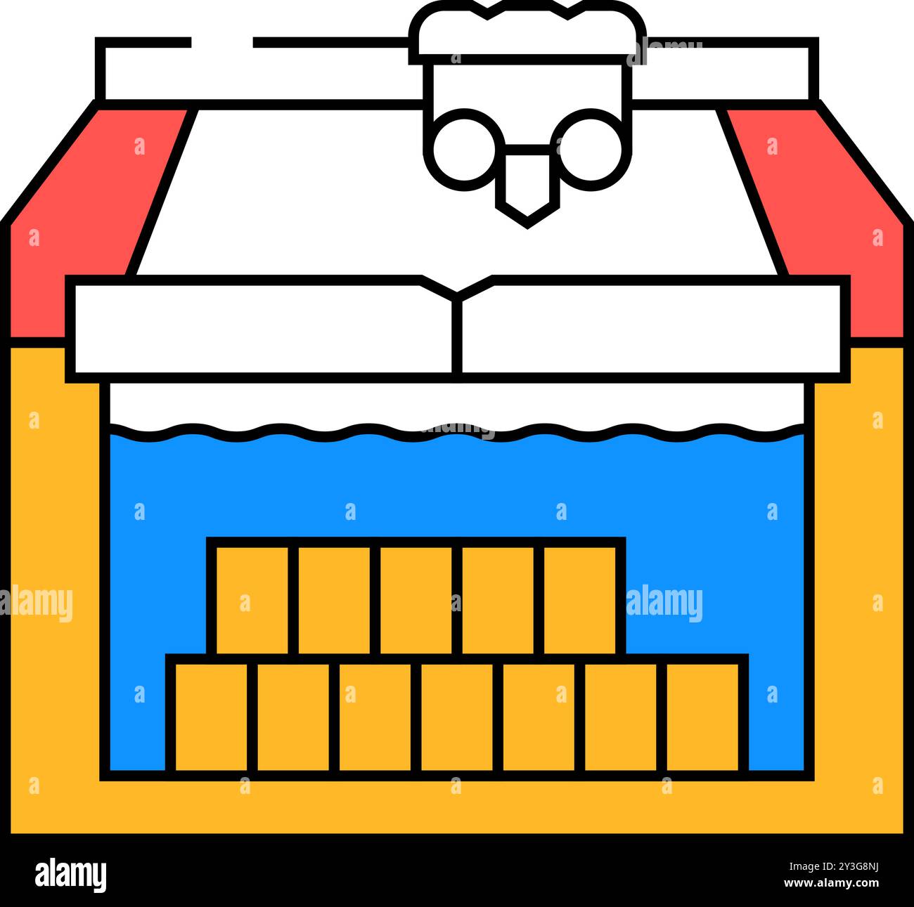 radioactive waste treatment nuclear energy icon color illustration ...