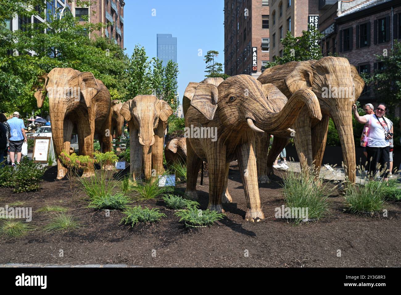 Life-size elephant sculptures are seen during the "Great Elephant ...