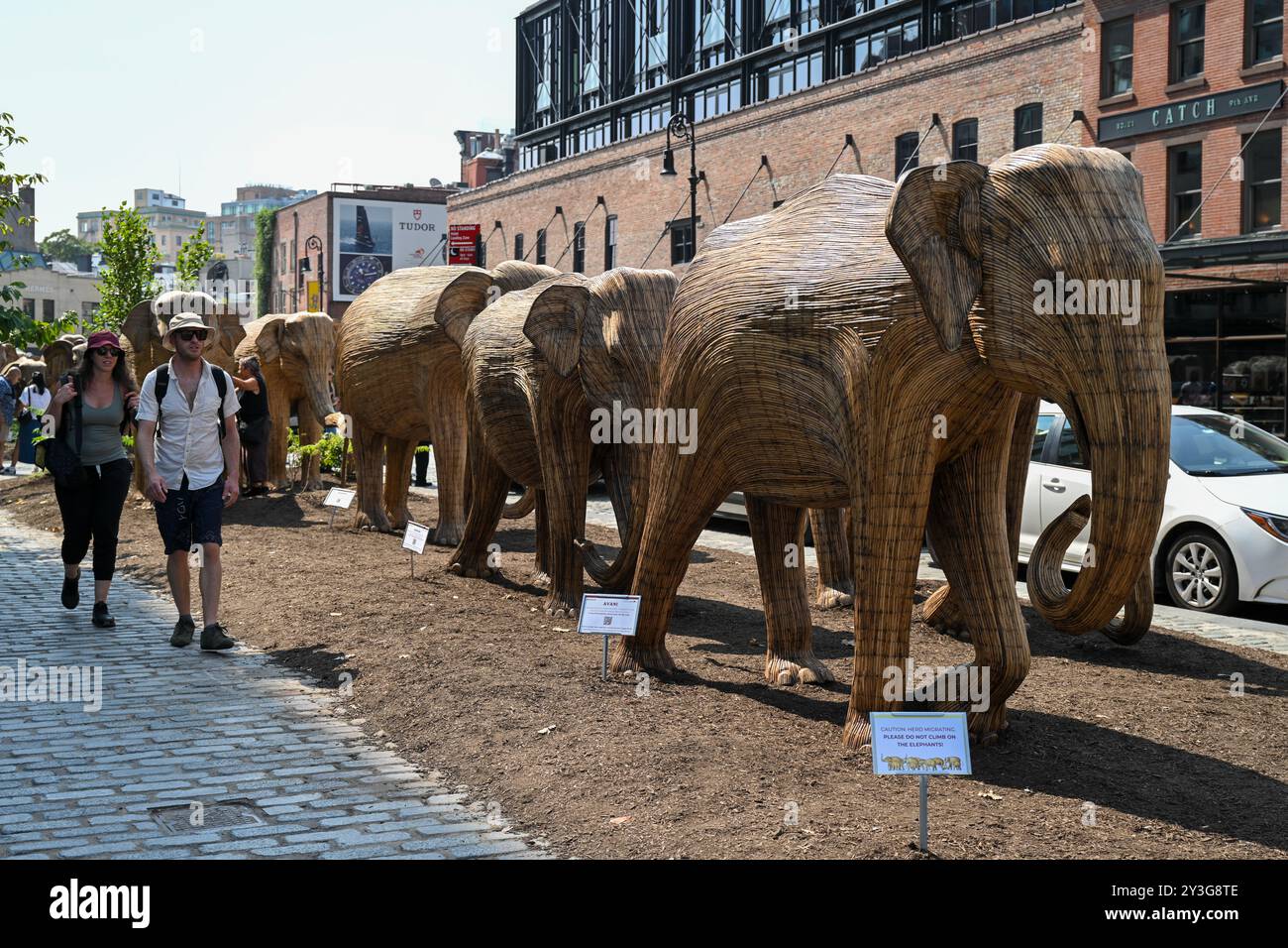 Life-size elephant sculptures are seen during the "Great Elephant ...