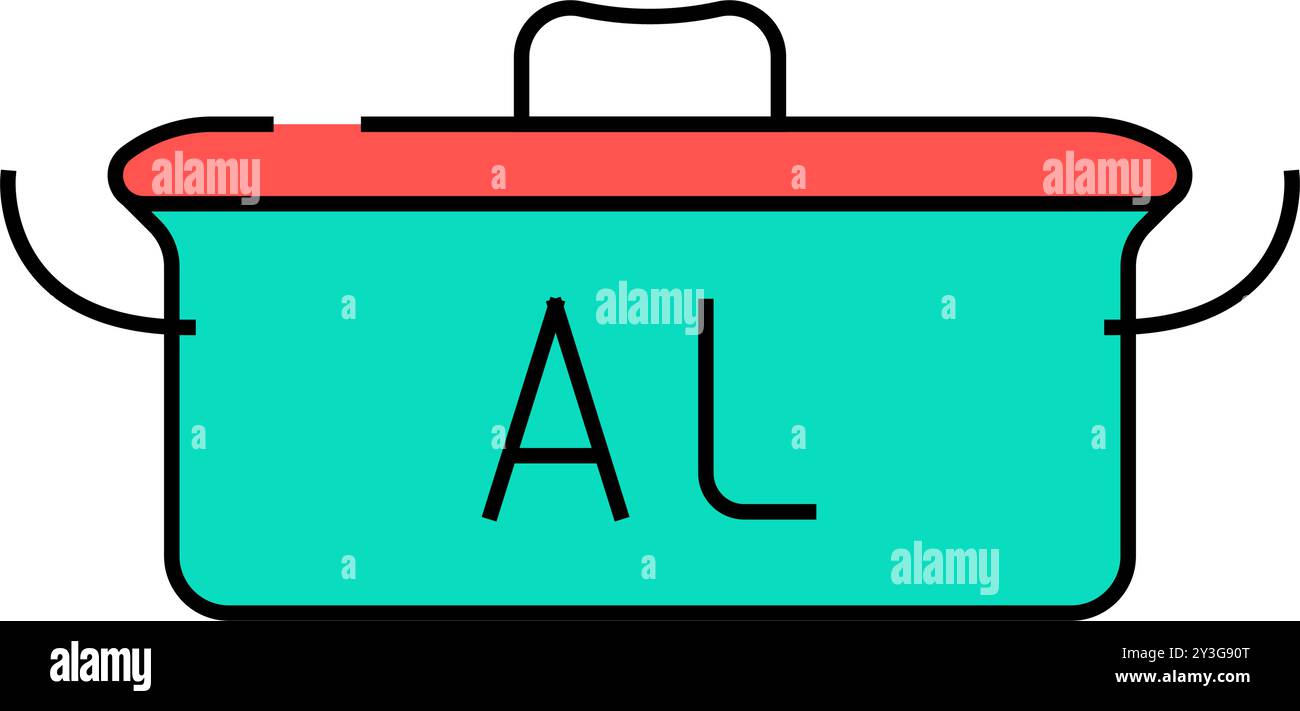 aluminium pot cooking icon color illustration Stock Vector Image & Art ...