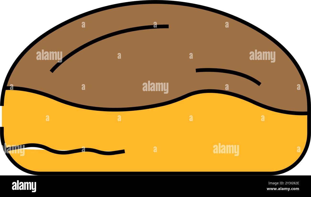 chocolate bun food meal icon color illustration Stock Vector Image ...