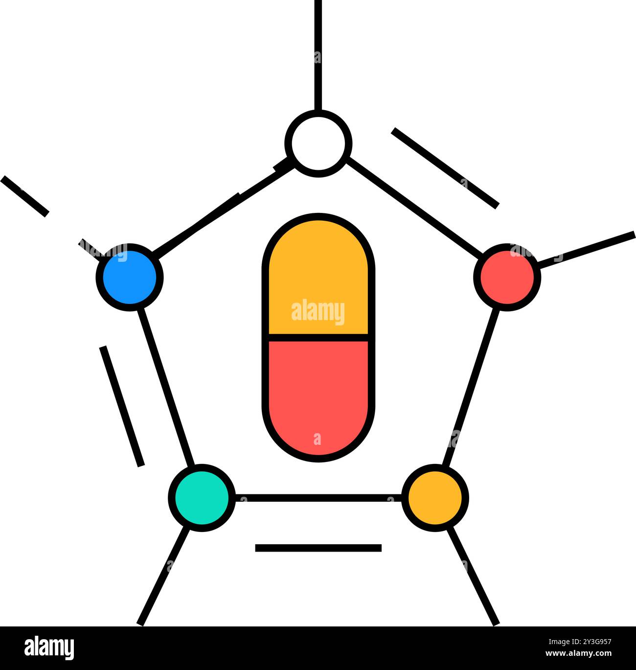 medical molecular structure icon color illustration Stock Vector Image ...
