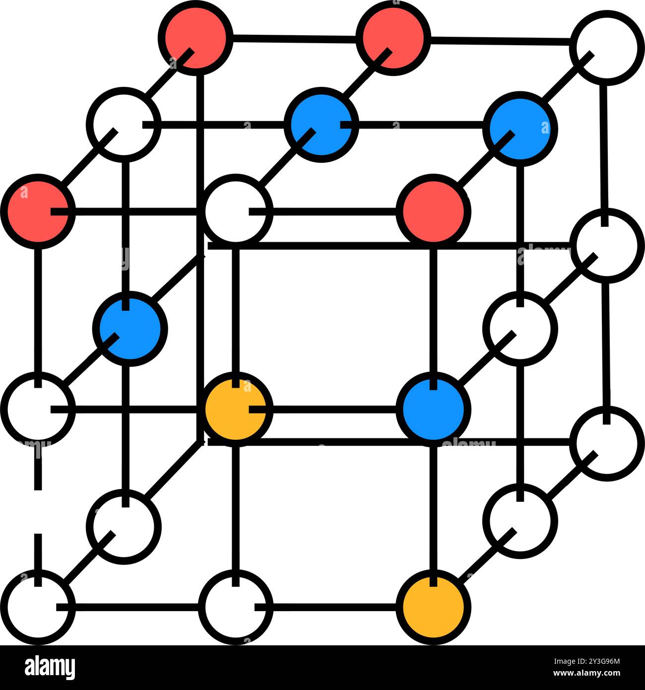 network molecular structure icon color illustration Stock Vector Image ...