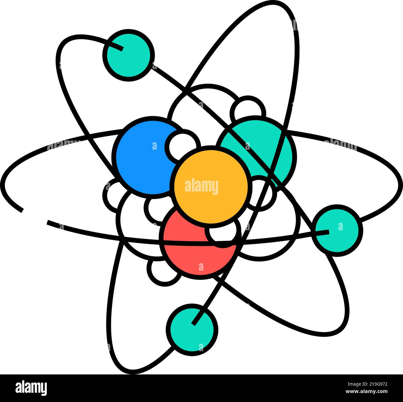 atom molecular structure icon color illustration Stock Vector Image ...