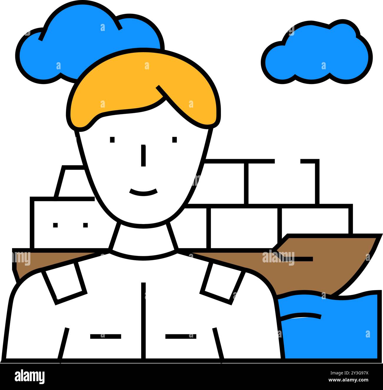 marine engineer worker icon color illustration Stock Vector Image & Art ...