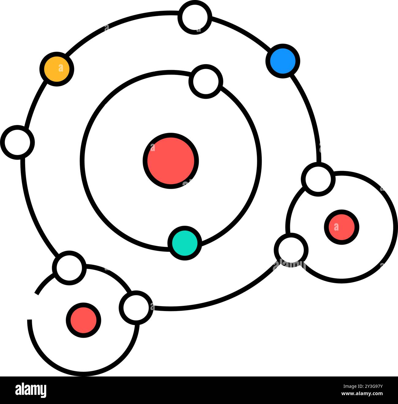 connection molecular structure icon color illustration Stock Vector ...