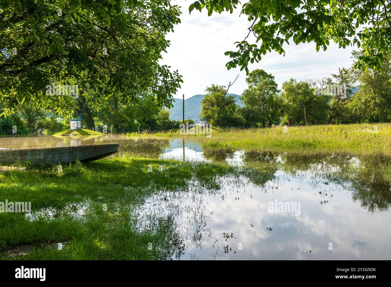 High water and seasonal flood in summer and autumn after raining. the ...