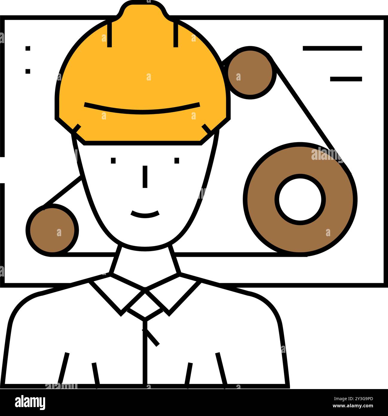 mechanical engineer worker icon color illustration Stock Vector Image ...