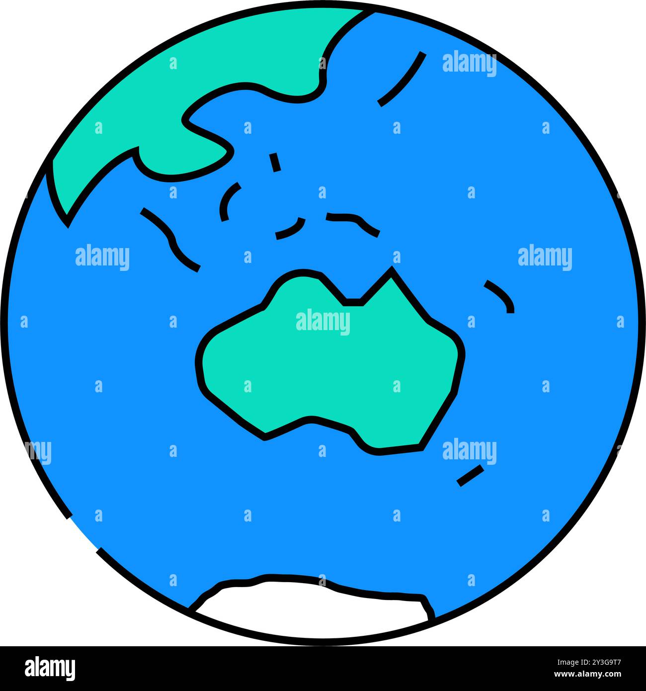 australia earth planet map icon color illustration Stock Vector Image ...