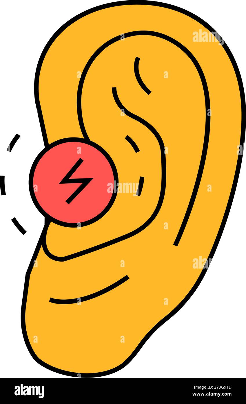 ear pain body ache icon color illustration Stock Vector Image & Art - Alamy