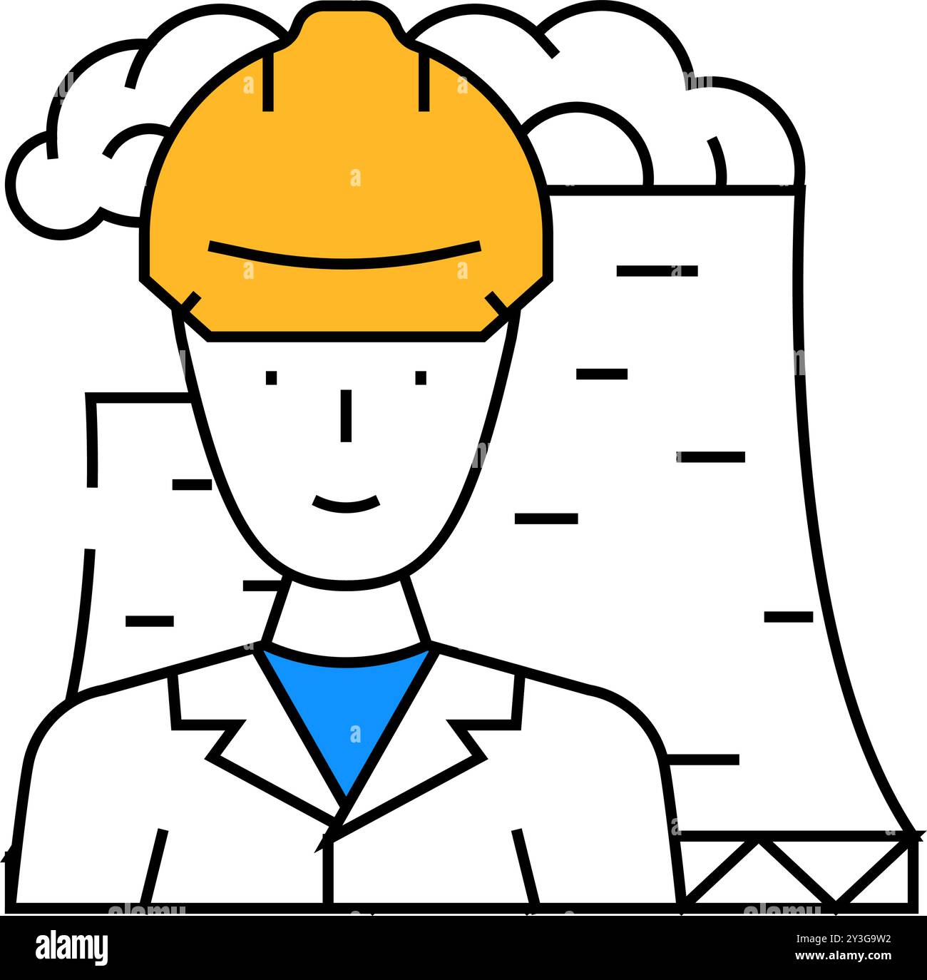 nuclear engineer worker icon color illustration Stock Vector Image ...
