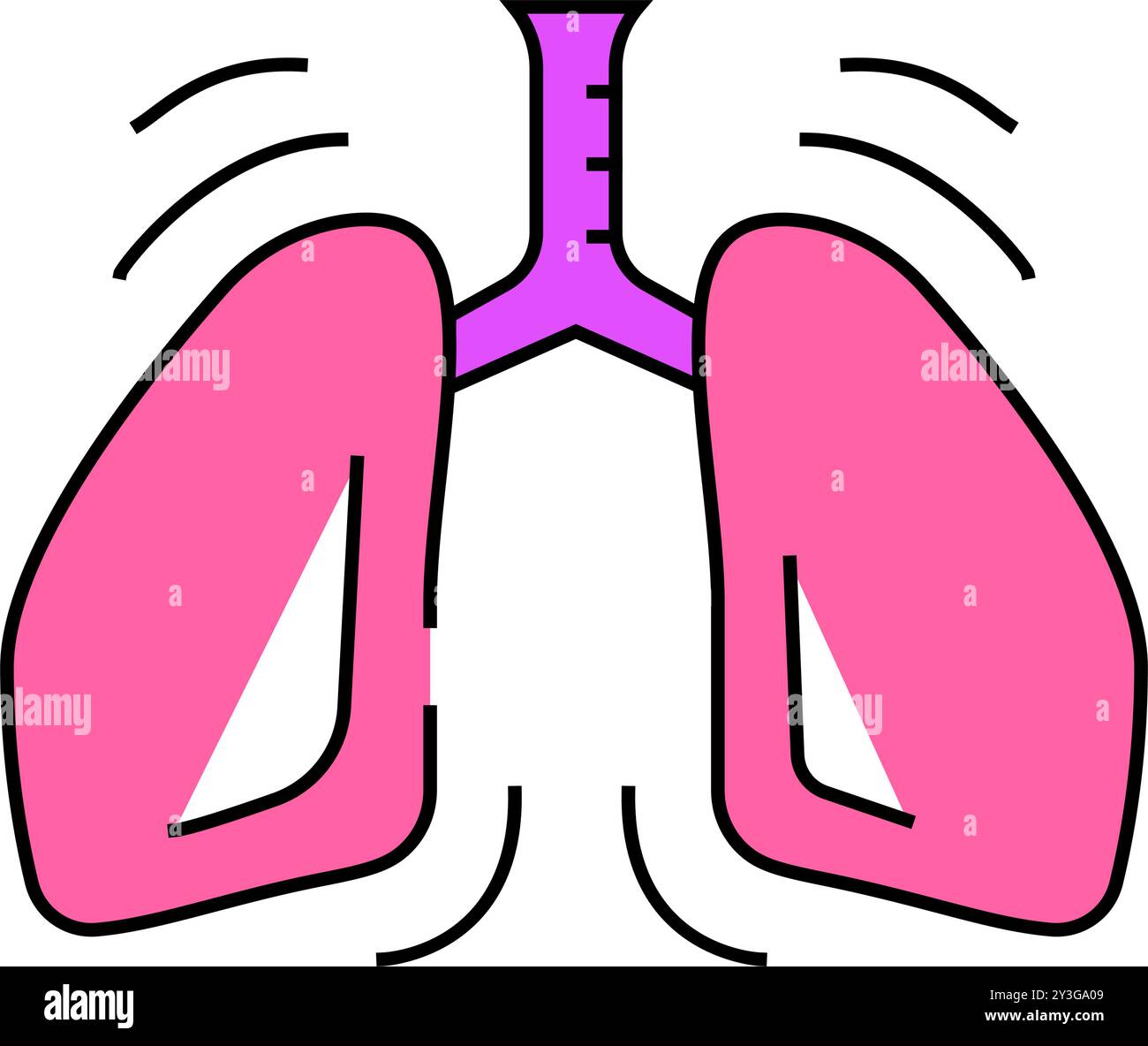 deep breathing practice headache treatment icon color illustration ...