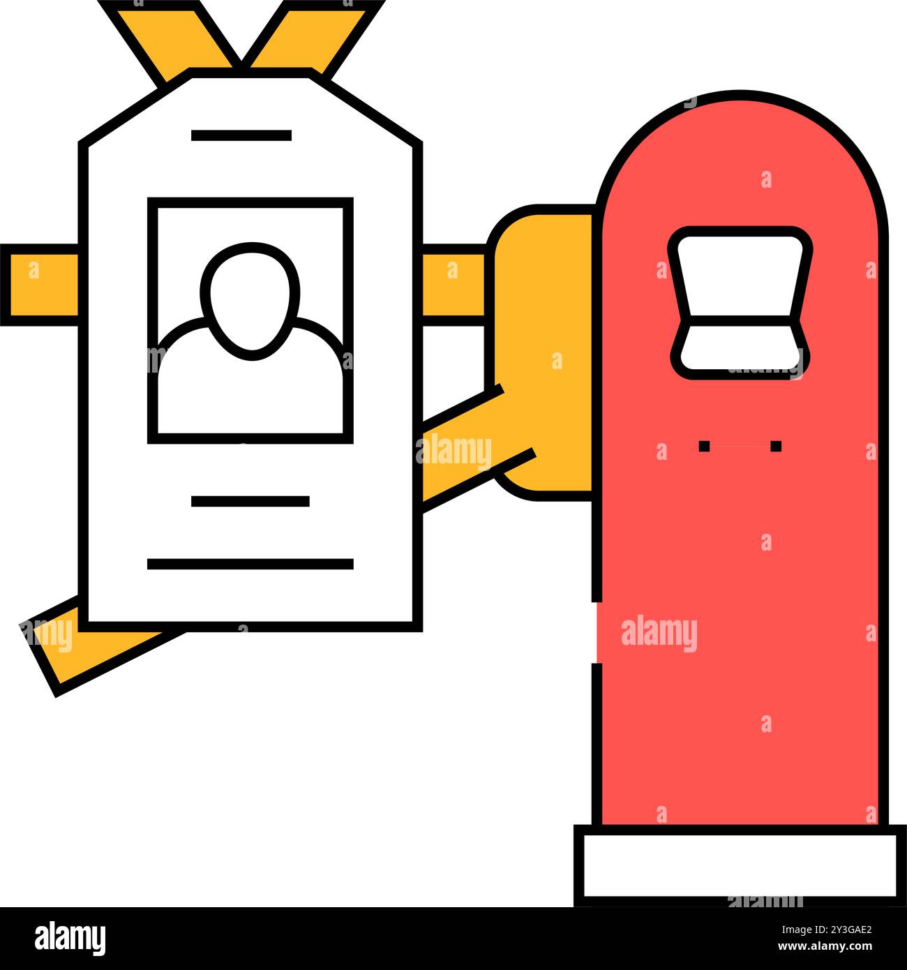 pass key for entry to canteen icon color illustration Stock Vector ...