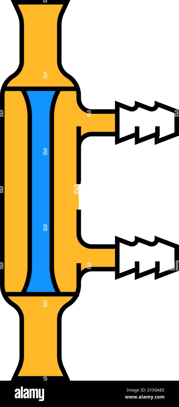 water condenser chemical glassware lab icon color illustration Stock ...