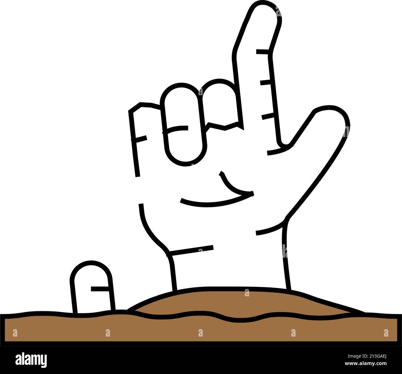 hand corpse zombie icon color illustration Stock Vector Image & Art - Alamy