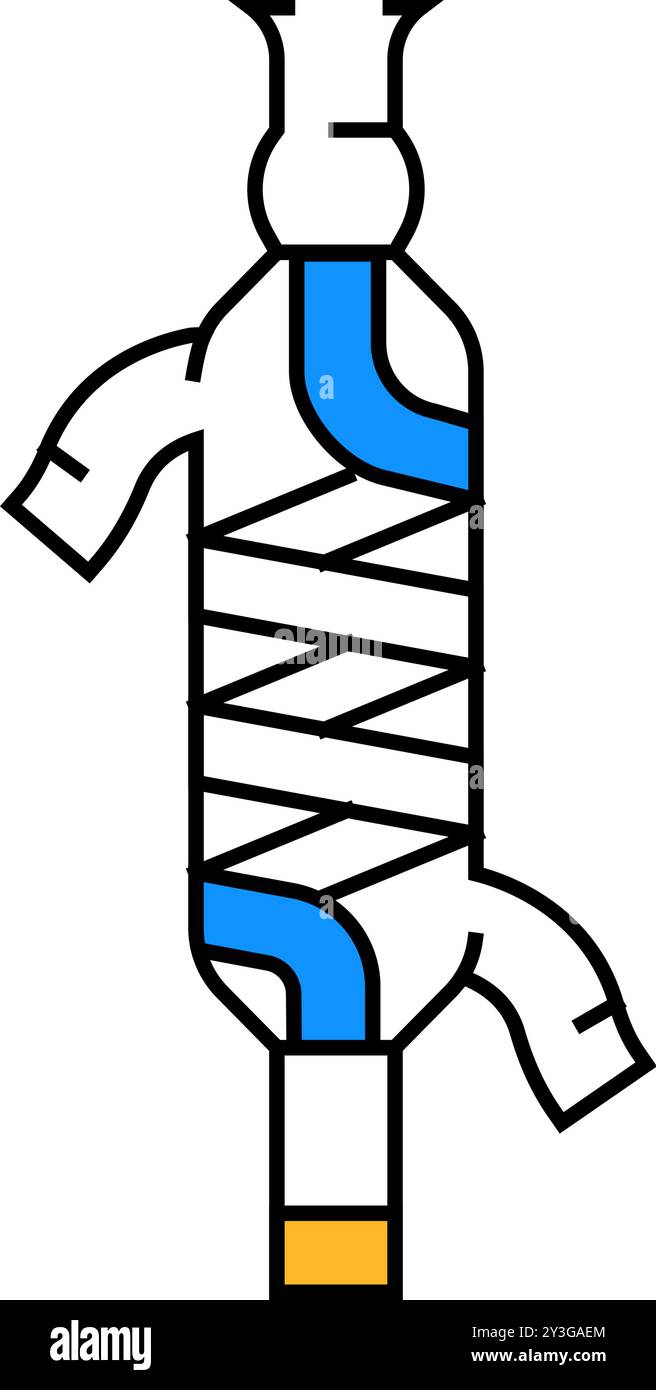 fractionating column chemical glassware lab icon color illustration ...